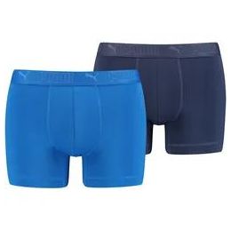 Boxershorts Puma "Puma MEN SPORT MICROFIBER BOXERS", Herren, Gr. XL, blau (blau, navy), Obermaterial: 88% Polyester, 12% Elasthan, bedruckt, unifarben, normal, Unterhosen, mit Logo-Bund