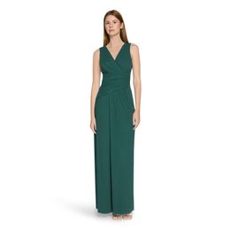 Abendkleid Vera Mont "Damen mit V-Ausschnitt", Damen, Gr. 38, Normalgr&ouml;&szlig;en, gr&uuml;n (schwarz emerald), Netz, Obermaterial: 92% Polyamid, 8% Elasthan. Futter: 100% Polyester, figurbetont lang, V-Ausschnitt, Kleider Abendkleid, Falten