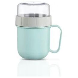 M&uuml;slibox Xavax "M&uuml;slibecher ToGo, 500 + 200 ml, auslaufsicher (2 F&auml;cher, extra Topper)", blau (pastellblau), H:15cm, Lebensmittelaufbewahrungsbeh&auml;lter, M&uuml;slidose