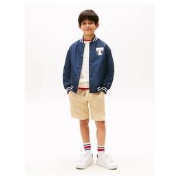 Wendejacke Tommy Hilfiger "REVERSIBLE BOMBER JACKET", Jungen, Gr. 8 (128), blau (schwarz night navy, grau heather), Web, Obermaterial: 100% Polyester, unifarben, regular fit h&uuml;ftlang, Rundhals, B&uuml;ndchen, Jacken, f&uuml;r Kinder bis 16 Jahre