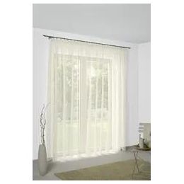 Gardine WIRTH "Manuela", beige (champagner), B:950cm H:245cm, Voile, Polyester, Gardinen, Gardine, Store