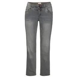 Stretch-Jeans sheego, Damen, Gr. 24, Kurzgr&ouml;&szlig;en, grau (grau denim), 98% Baumwolle, 2% Elasthan, unifarben, lang, Jeans