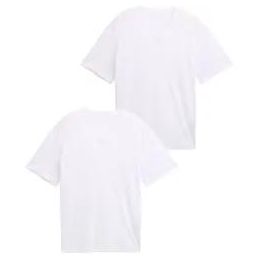 T-Shirt Tom Tailor, Herren, Gr. M, wei&szlig;, Single Jersey, Obermaterial: 100% Baumwolle, unifarben, regular fit taillenbedeckt, V-Ausschnitt, gerader Abschluss, Shirts T-Shirt, mit V-Ausschnitt, Doppelpack