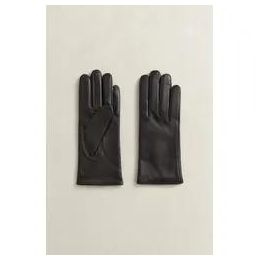 Lederhandschuhe Gant "CASHMERE LINED LEATHER GLOVES", Herren, Gr. M, braun (deep braun), Web, Lammleder, unifarben, Handschuhe, Regular fit
