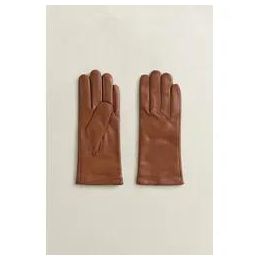 Lederhandschuhe Gant "CASHMERE LINED LEATHER GLOVES", Herren, Gr. M, braun (cognac), Web, Lammleder, unifarben, Handschuhe, Regular fit