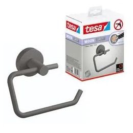 Toilettenpapierhalter Tesa "MOON Toilettenrollenhalter", grau, B:13,5cm H:15,5cm L:8,5cm, Toilettenpapierhalter, grau - 9,9 cm : 14 cm : 5,3 cm