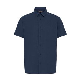 Leinenhemd INDICODE "Leinenhemd IDMonk", Herren, Gr. L, N-Gr, blau (navy), Obermaterial: 55% Leinen LI. 45% Baumwolle CO., Hemden