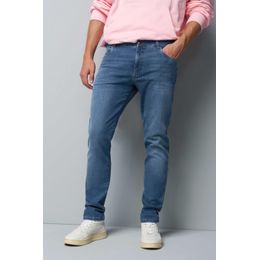 5-Pocket-Jeans MEYER "Jeans", Herren, Gr. 34, L&auml;nge 30, light blau, 98% Baumwolle, 2% Elasthan, unifarben, slim fit lang, Jeans 5-Pocket-Jeans, M5 Serie Slim, Mid Waist Passform