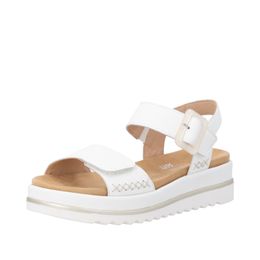 Plateausandaletten Remonte, Damen, Gr. 38, sanftes wei&szlig;, Leder, unifarben, Schuhe, Sommerschuh, Keilsandale mit praktischen Klettverschl&uuml;ssen