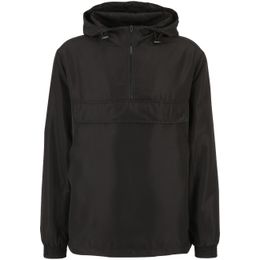 Funktionsmantel Urban Classics "Urban Classics Herren Recycled Basic Pull Over Jacket", Herren, Gr. M, schwarz, 63% Polyester, 37% Polyester (Recycelt), M&auml;ntel
