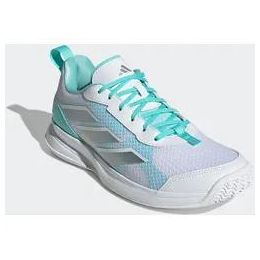 Tennisschuh Adidas PERFORMANCE "AVAFLASH LOW", Damen, Gr. 40, silber (cloud wei&szlig;, silber metallic, flash aqua), Synthetik, Textil, Schuhe, geeignet f&uuml;r Hartplatz und Sandplatz