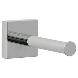 Toilettenpapierhalter Tesa "EKKRO Ersatzrollenhalter ohne Bohren - 5 cm : 12,5 cm : 5 cm", chrome, B:7cm H:15,5cm L:6,5cm, Toilettenpapierhalter, selbstklebender WC-Rollenhalter - chrom - silber gl&auml;nzend