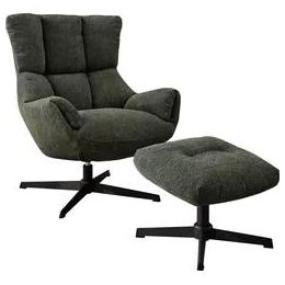 Jockenh&ouml;fer Relaxsessel JOCKENH&Ouml;FER GRUPPE "Melania, B: 73 cm, Sitzh&ouml;he: 45 cm", gr&uuml;n, B:73cm H:94cm T:81cm, Sessel, Relaxsessel, Set: mit Hocker, 360 Drehfunktion, kuscheliger Webstoff