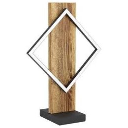 Eglo Tischleuchte "BOYAL Tischlampe - Stahl, Holz - LED - 1X13W - IP20", schwarz, braun rustikal, 1, H: 42,5cm, 1 Stk., Leuchten, Nachttischlampe, Schreibtischleuchte, Leselampe, L30 x B15 x H42,5 cm, Tischleuchte