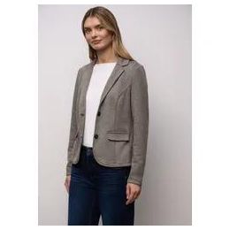 Kurzblazer Street One, Damen, Gr. 40, rustic braun, Web, 72% Polyester, 28% Baumwolle, gemustert, normal normal, V-Ausschnitt, abgesteppt, Blazer Kurzblazer, mit Reverskragen