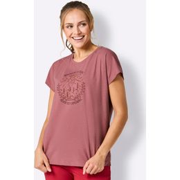Funktionsshirt Catamaran "Freizeitshirt", Damen, Gr. 36/38, violett, meliert, 46% Baumwolle, 46% Polyester, 8% Elasthan, bedruckt, gemustert, meliert, unifarben, Rundhals, Shirts Funktionsshirt