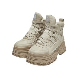 Stiefel Buffalo "Buffalo fusion hyb mid", Damen, Gr. 40, cream, Kunstfaser, unifarben, Schuhe Stiefel