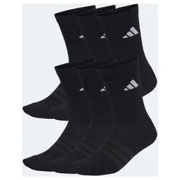 Sportsocken Adidas SPORTSWEAR "CUSHIONED CREW 6ER-PACK", Damen, Gr. XXL (49/51), schwarz, schwarz, wei&szlig;, Obermaterial: 56% Baumwolle, 40% Polyester, 3% Elasthan, 1% Polyamid, Socken Sportsocken