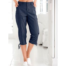 Caprihose Casual Looks, Damen, Gr. 42, Normalgr&ouml;&szlig;en, blau (marine), 98% Baumwolle, 2% Elasthan, unifarben, 3/4-L&auml;nge, Hosen Caprihose