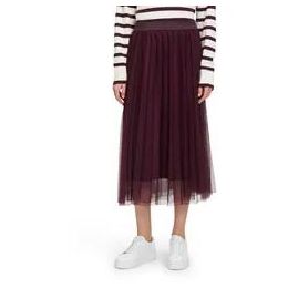 BETTY & CO Midirock BETTY & CO "Damen mit Plissee", Damen, Gr. 38, lila (schwarz aubergine), Netz, Obermaterial: 100% Polyester. Futter: 100% Polyester, figurumspielend lang, R&ouml;cke, Plissee