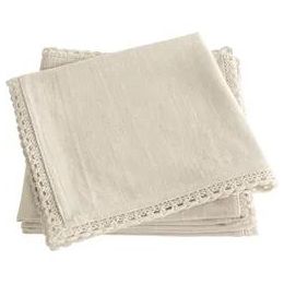 Stoffserviette OTTO HOME "Elyna", beige (taupe), B:45cm L:45cm, Obermaterial: 100% Baumwolle, Servietten, uni, mit sch&ouml;ner Spitze, weiche Haptik, 45x45 cm, Leinenoptik