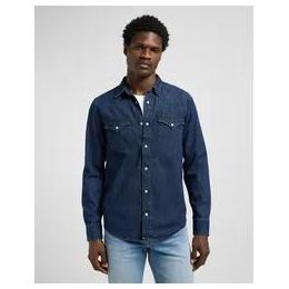 Jeanshemd Lee "REGULAR WESTERN", Herren, Gr. XXL, blau (rinse), Denim/Jeans, Obermaterial: 100% Baumwolle, casual, regular fit, Langarm, Hemden Jeanshemd