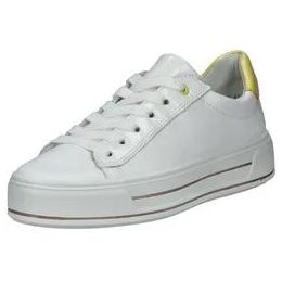 Sneaker Ara "Ara Sneaker Leder", Damen, Gr. 39, wei&szlig;, gelb, Leder, Schuhe Sneaker