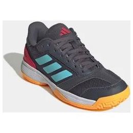 Hallenschuh Adidas PERFORMANCE "LIGRA 8 INDOOR KIDS", M&auml;dchen, Gr. 34, aurora onix, flash aqua, semi lucid rot, Synthetik, Textil, Schuhe Hallenschuh, geeignet f&uuml;r jeden Hallensport, Indoorschuhe f&uuml;r Kinder & Jugendliche