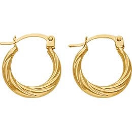 CR&Eacute;ATION L Damen Creole Gelbgold 375 Gr&ouml;&szlig;e Gelbgold 375