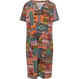 Heine Damen Jerseykleid mit Nahttaschen, bedruckt terra-rot-bedruckt Gr&ouml;&szlig;e 36