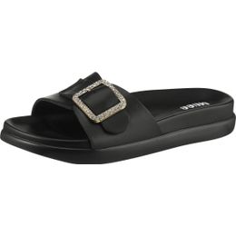 MUBB Damen Badepantolette mit Memory-Fu&szlig;bett schwarz Gr&ouml;&szlig;e 36