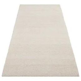 Wollteppich Theko "Gabbeh Uni, Handgefertigt, meliert, auch als L&auml;ufer erh&auml;ltlich, Wolle" Gr. 13, beige (natur), B:90cm H:14mm L:250cm, Wolle, Teppiche, Schlafzimmer, Wohnzimmer, Esszimmer, auch als L&auml;ufer oder rund