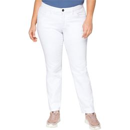 sheego Damen Gerade Jeans mit Used-Effekten white denim Gr&ouml;&szlig;e 54