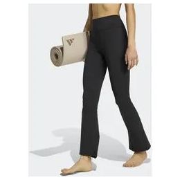 Trainingstights Adidas PERFORMANCE "ALLME ESS FLARE", Damen, Gr. XL, N-Gr, schwarz (schwarz, schwarz, normal, gr.), Obermaterial: 85% Polyester, 15% Elasthan, Hosen, mit ausgestelltem Bein, aus weichem und dehnbarem Strickmaterial