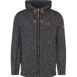 Marco Donati Herren Strickfleecejacke mit Kapuze schwarz-meliert Gr&ouml;&szlig;e 44/46