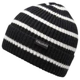 Beanie Chillouts "Jette Hat", Damen, schwarz, Rippstrick, Kunstfaser, M&uuml;tzen Beanie, mit elastischer Passform und Umschlag