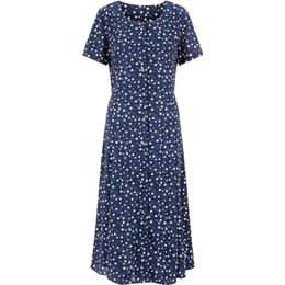 CR&Eacute;ATION L Damen Sommerkleid mit Bindeb&auml;ndern, figurumspielend marine-gebl&uuml;mt Gr&ouml;&szlig;e 38