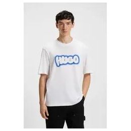 HUGO BOSS T-Shirt HUGO BLUE "Nulibax", Herren, Gr. XL, wei&szlig;100, Single Jersey, Obermaterial: 100% Baumwolle, unifarben, regular fit normal, Rundhals, Shirts T-Shirt, Rundhalsausschnitt, regular fit, Logoprint