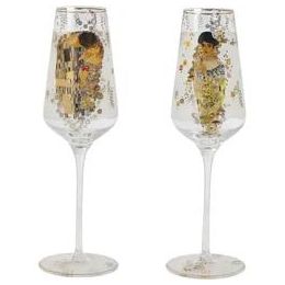 Sektglas Goebel "Sektglas Gustav Klimt - Adele & der Kuss", bunt, B:7,5cm H:23,5cm, Glas, Trinkgef&auml;&szlig;e
