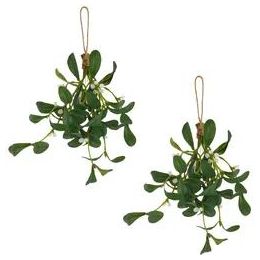Winterliche Kunstpflanze Creativ green "H&auml;nger mit Mistelzweigen", gr&uuml;n, H:26cm, Kunststoff, Kunstpflanzen, im authentischen Look