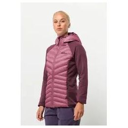 Hybridjacke Jack Wolfskin "ROUTEBURN PRO HYBRID W", Damen, Gr. XS, raisin, Obermaterial: 100% Polyester. Futter: 100% Polyester. F&uuml;llung: 100% Polyester, Jacken