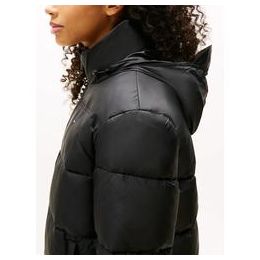 Tommy Hilfiger Steppjacke TOMMY JEANS "TJW PCKBL HOOD ESS PUFFER EXT", Damen, Gr. M (38), schwarz, Web, Obermaterial: 100% Nylon, leicht gl&auml;nzend, unifarben, regular fit, Jacken Steppjacke
