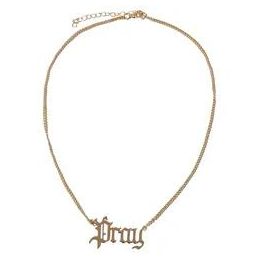 Mister Tee Edelstahlkette MISTERTEE "MisterTee Unisex Pray Chunky Necklace", gold, Halsketten, Herren, onesize, Edelstahlkette