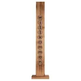N&auml;ve N&Auml;VE LED Dekoobjekt "Willkommen", beige (natur), H: 82cm, 1 Stk., Leuchten, Holz-Stehleuchte, H&ouml;he ca. 82cm, Batteriebetrieben