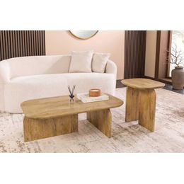 Riess Ambiente 2er Set Couchtische GATSBY 100cm braun Mangoholz organische Form Beistelltisch Riess-Ambiente Satztisch Sofatisch Wohnzimmertisch Modern Natur...