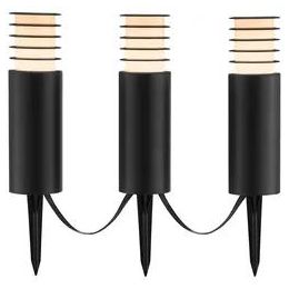 LED Gartenleuchte Brilliant "Carosu", schwarz, H:38cm &Oslash;:7cm, Leuchten, LED Gartenleuchte, LED Gartenspie&szlig; 3er Set, dimmbar, RGB, CCT, IP44, App steuerbar