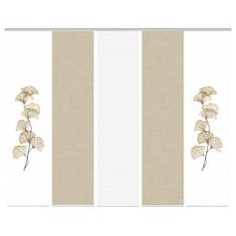 Schiebegardine Vision S "BERTO 5er SET" Gr. 1, beige (sand), B:60cm H:260cm, Polyester, Gardinen, Schiebevorhang Digidruck 5er Set BERTO
