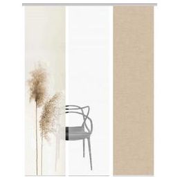 Schiebegardine Vision S "IRLOS 3er SET" Gr. 1, beige (sand), B:60cm H:260cm, Polyester, Gardinen, Schiebevorhang Digidruck 3er Set IRLOS