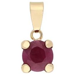 Kettenanh&auml;nger Firetti "Schmuck Geschenk Gold 375 Halsschmuck Anh&auml;nger Solit&auml;r", gelbgoldfarben, rot, rot, Schmuckanh&auml;nger, Damen, Gelbgold 375, 0,31 g, Kettenanh&auml;nger, mit Smaragd, Saphir oder Rubin