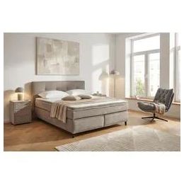 Jockenh&ouml;fer Boxspringbett JOCKENH&Ouml;FER GRUPPE "Capello, 7-Zonen-TTFK-Matratze", taupe 412, 18, B:171cm L:212cm, Bezug Bett: Flachgewebe (100% Polyester);Topper und Matratzenspiegel: 100% Polyester, Komplettbetten, Boxspringbett, KS-Topper, 160x200 cm oder 180x200 cm, verschiedene H&auml;rtegrade w&auml;hlbar, Topseller